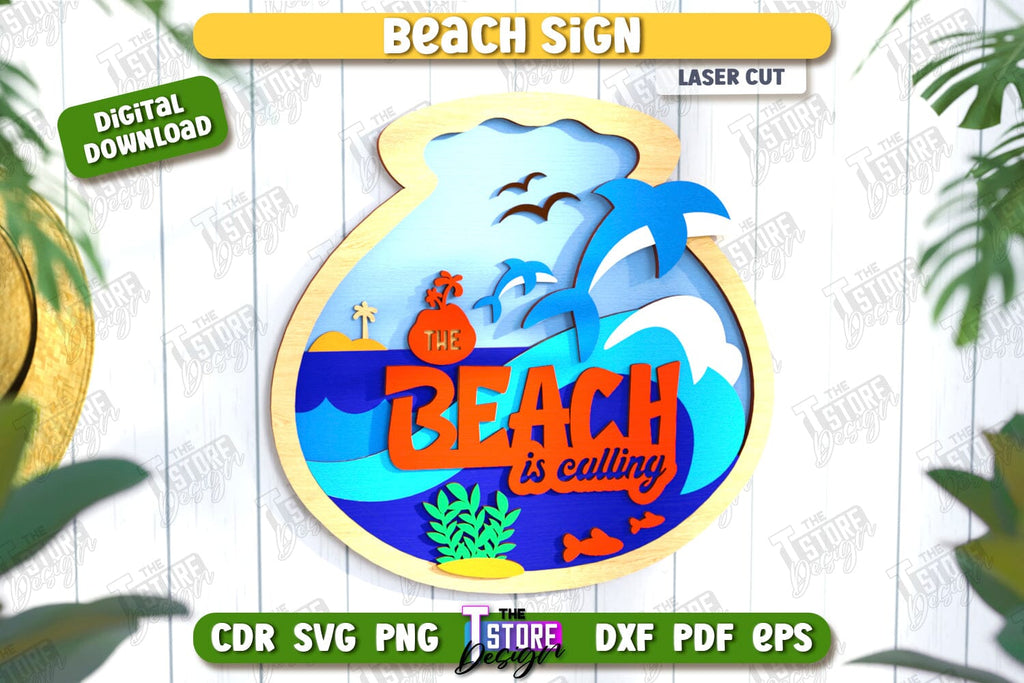 Beach Wall Sign Laser Cut | Summer Front Door Decor | Summer Vibe | CNC ...