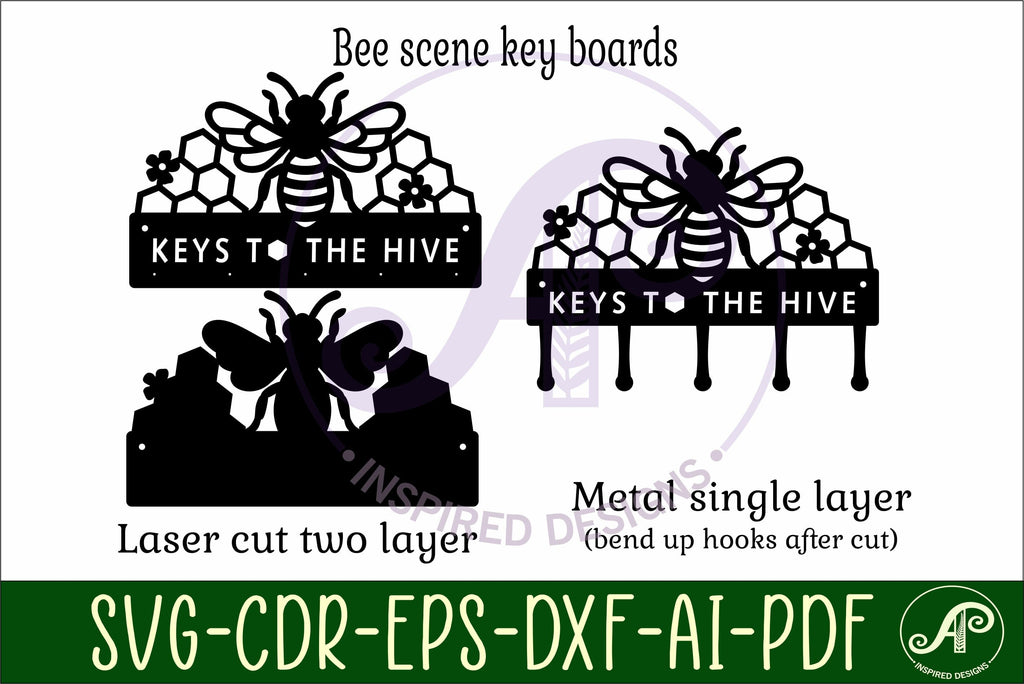 Bee themed Honey, Keys to the Hive Key holder designs - So Fontsy
