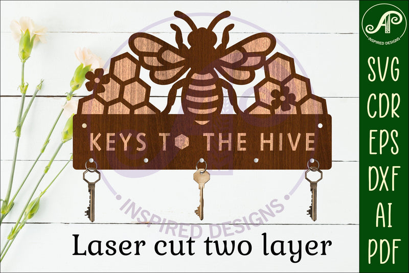 Bee themed Honey, Keys to the Hive Key holder designs - So Fontsy