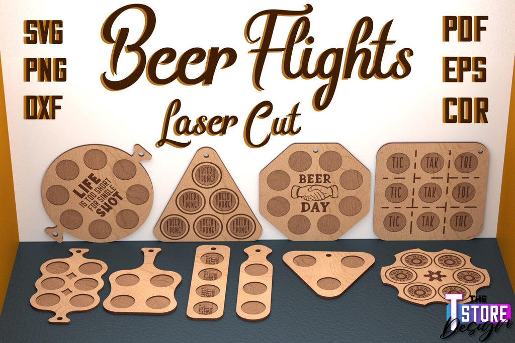 Beer Flights Laser Cut | Beer Holder Design | Beer Day | CNC Files - So ...