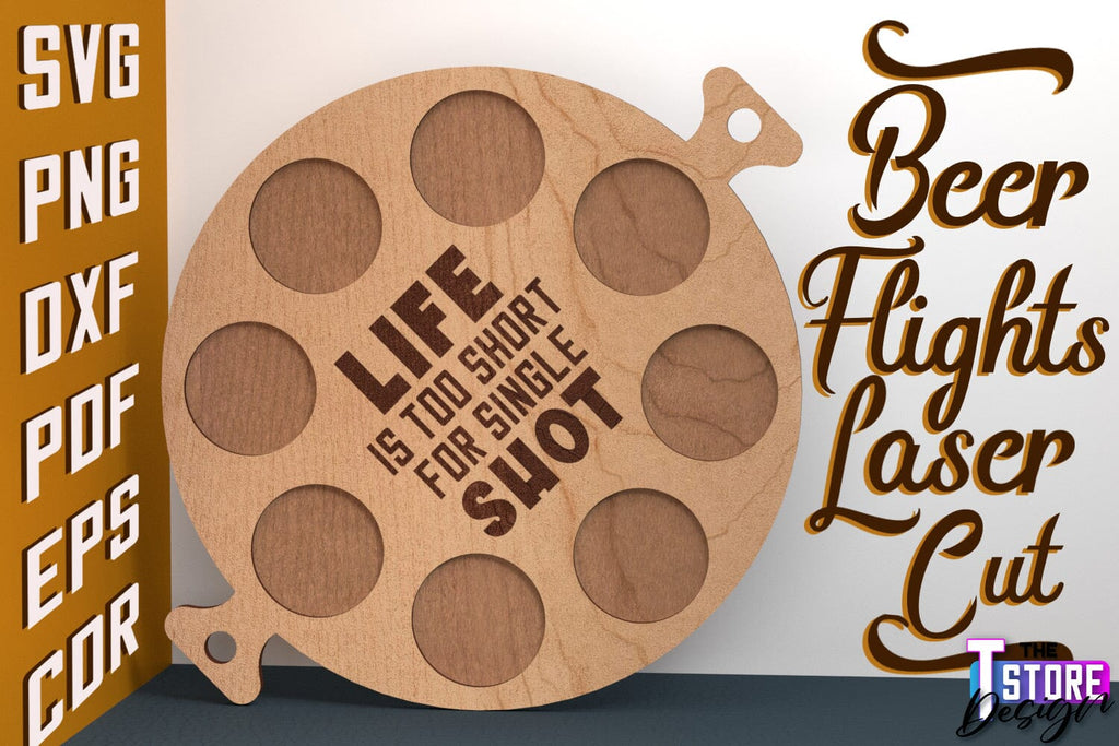 Beer Flights Laser Cut | Beer Holder Design | Beer Day | CNC Files - So ...