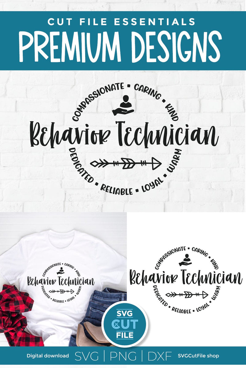 Behavior Technician svg Round Circle for Men or Women - for Cricut or ...