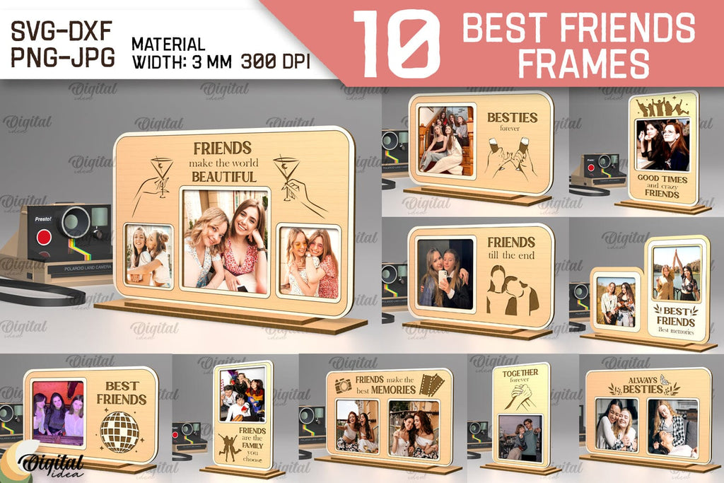 Best Friends Photo Frames Laser Cut Bundle. Friends Photo Frames SVG ...