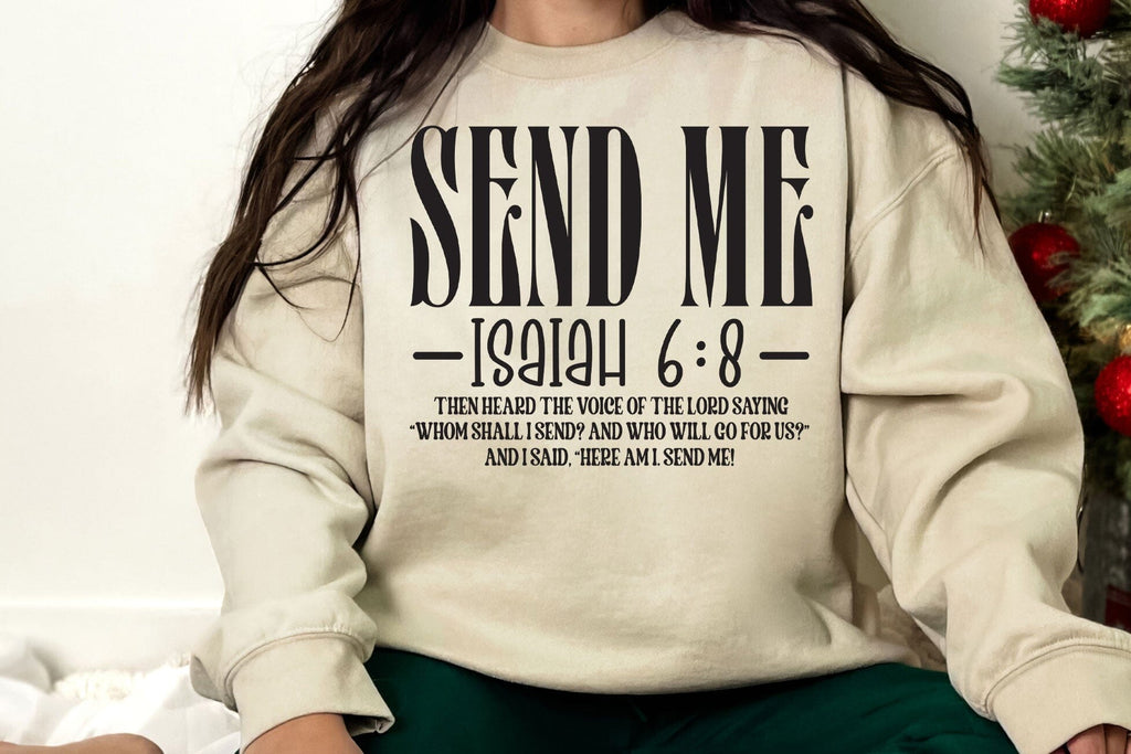 Bible Verse Christian Svg, Send Me Isaiah 6:8 Scripture Svg - So Fontsy