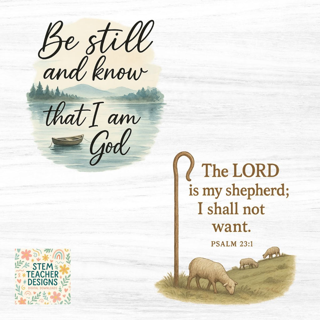 Bible Verse Clipart PNG Bundle – Faith and Scripture Digital Art - So ...