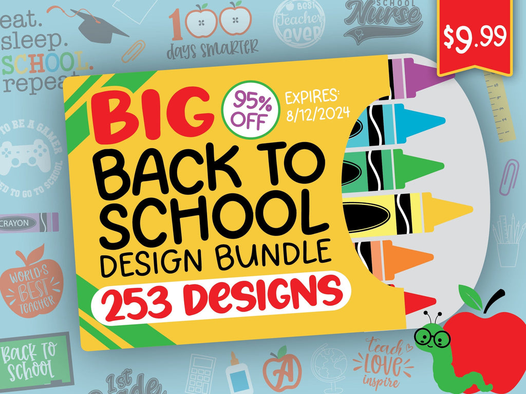 Big Back To School Design Bundle SVG PNG JPG Digital Designs Papers ...