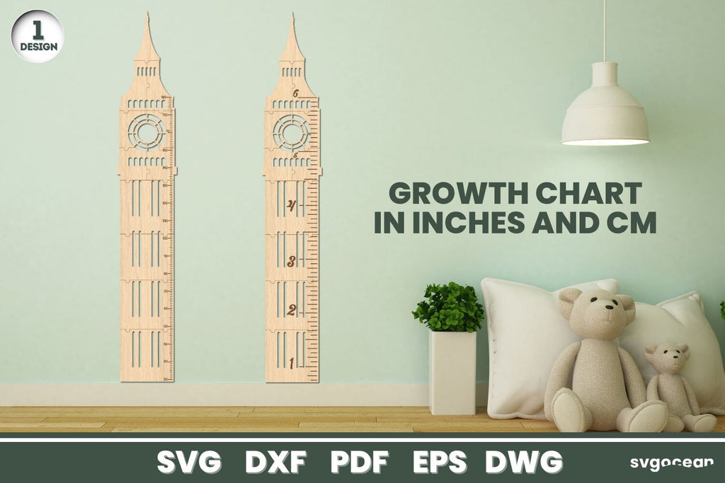 Big Ben Growth Chart Laser Cut - So Fontsy