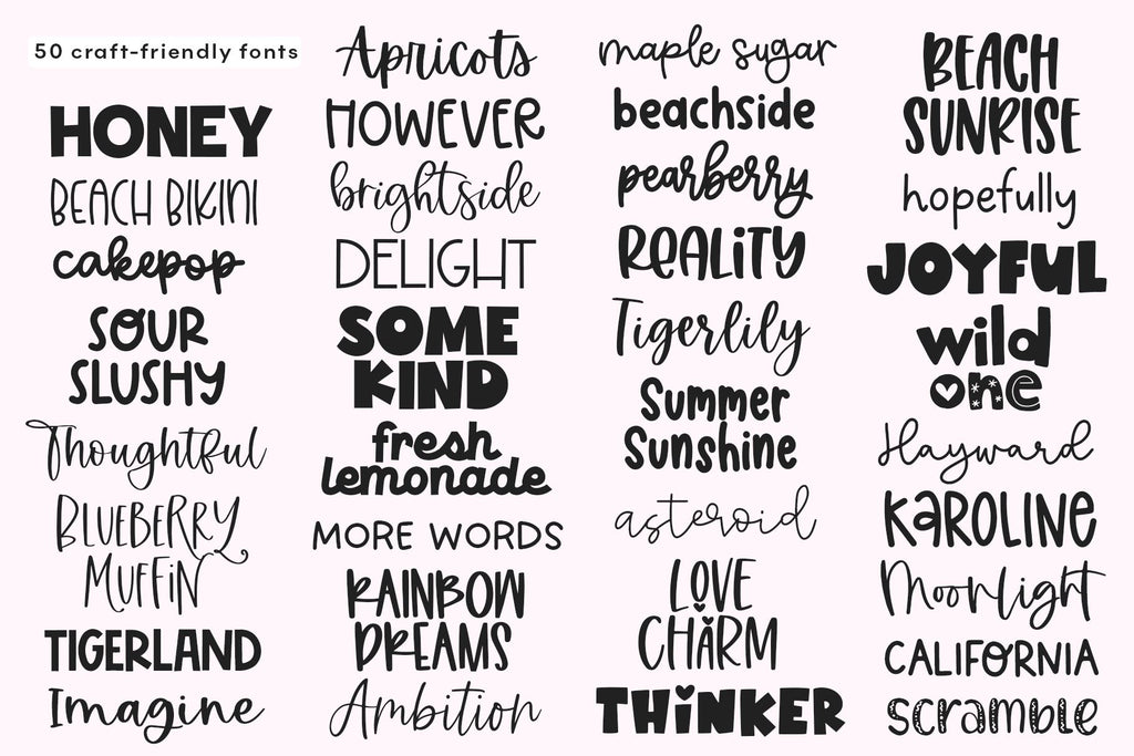 Big Handwritten Font Bundle - 50 Fonts for Crafters! - So Fontsy