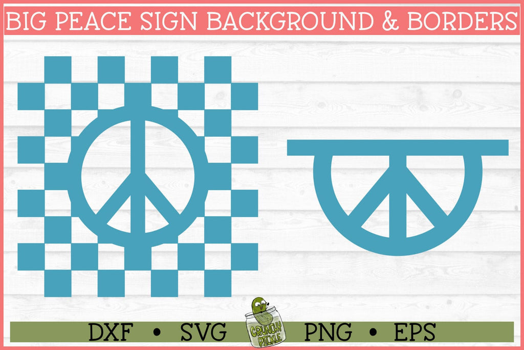 Big Peace Sign Checkerboard 2 SVG Files - So Fontsy