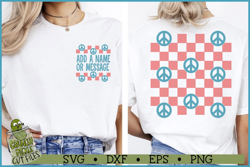 Big Peace Sign Checkerboard SVG Files - So Fontsy