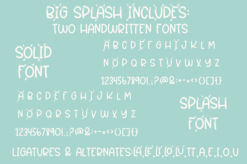 Big Splash, Pool Party Handwritten Font Duo - So Fontsy