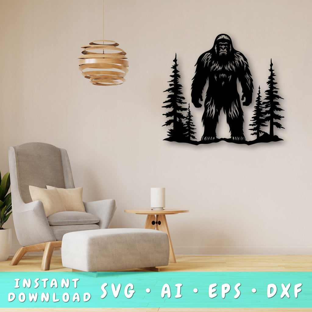 Bigfoot Laser SVG Cut File, Yeti Glowforge File, SasquatchDXF, Bigfoot ...
