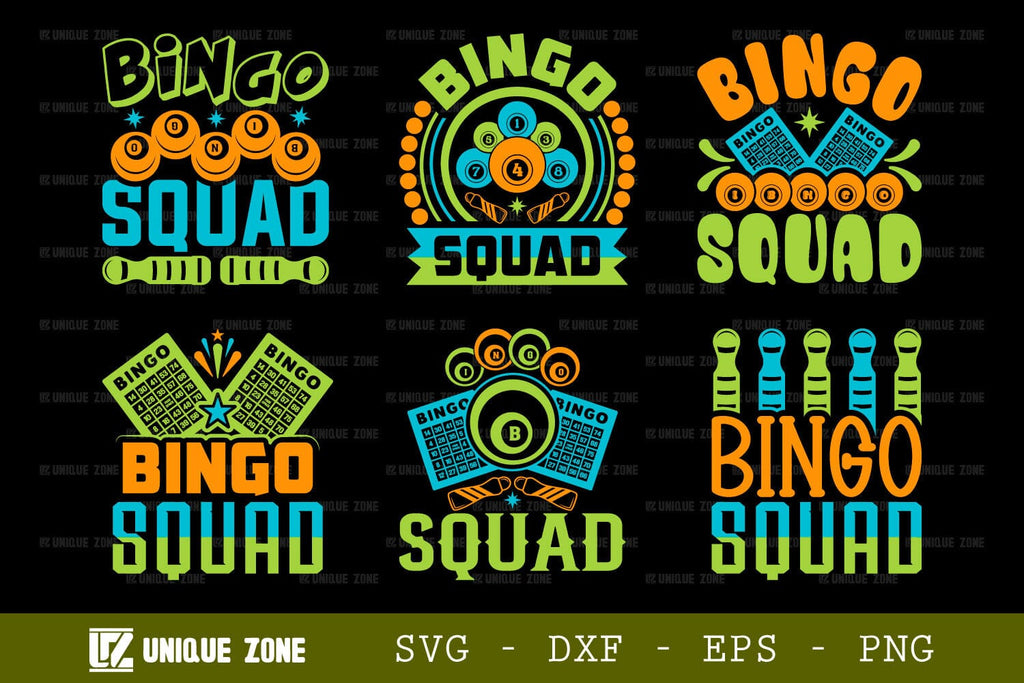 Bingo Squad SVG Bingo Games Bingo Gift Crazy Bingo Lover Tshirt Bundle ...