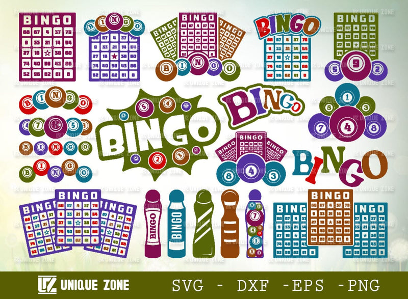 Bingo SVG Bundle Bingo Dauber Silhouette Bingo Game Cut File Bundle ...