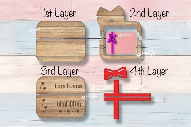 Birthday gift card holder laser, Grandma Gift Card Holder Laser Cut ...
