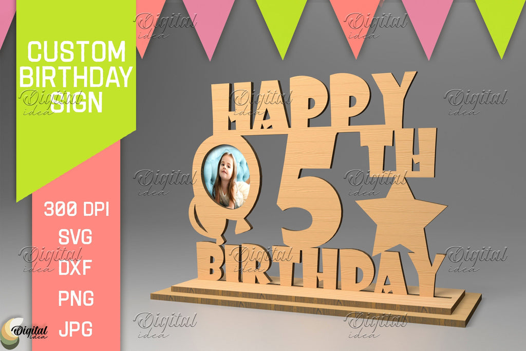 Birthday Numbers SVG. Personalized Birthday Sign Laser Cut - So Fontsy