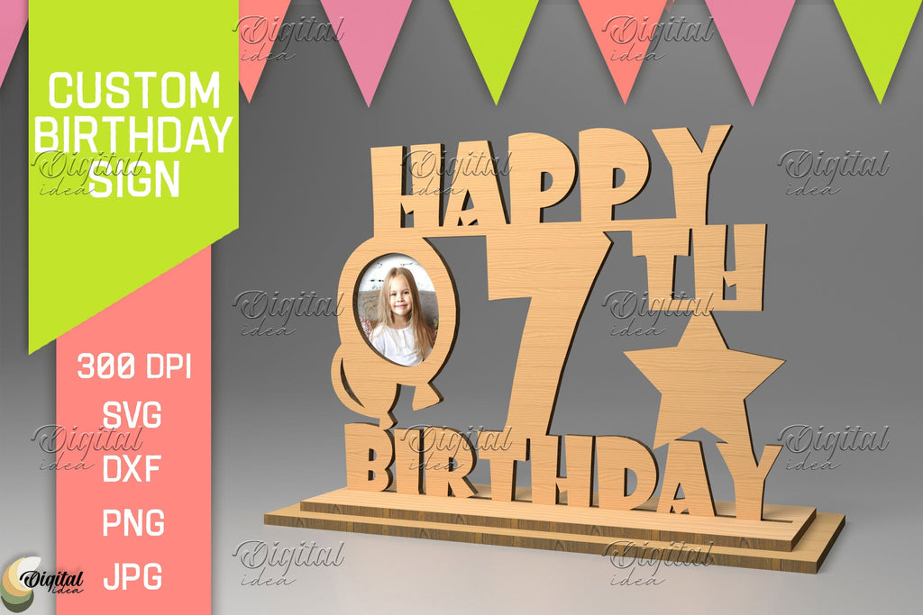 Birthday Numbers SVG. Personalized Birthday Sign Laser Cut - So Fontsy