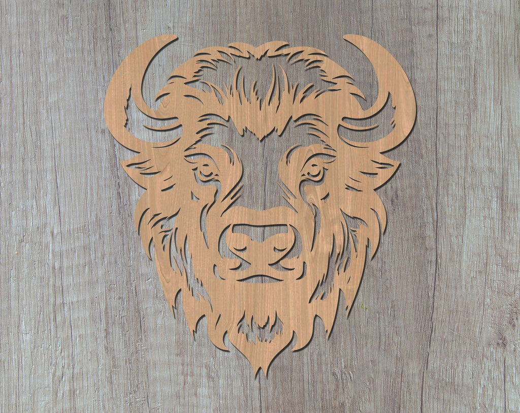Bison Laser SVG Cut File, Bison Glowforge File, Bison DXF, Bison Wall ...