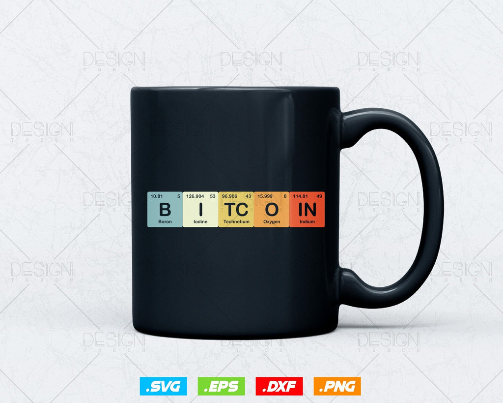 Bitcoin Periodic Table Cryptocurrency BTC Funny Vintage Vector T-shirt ...