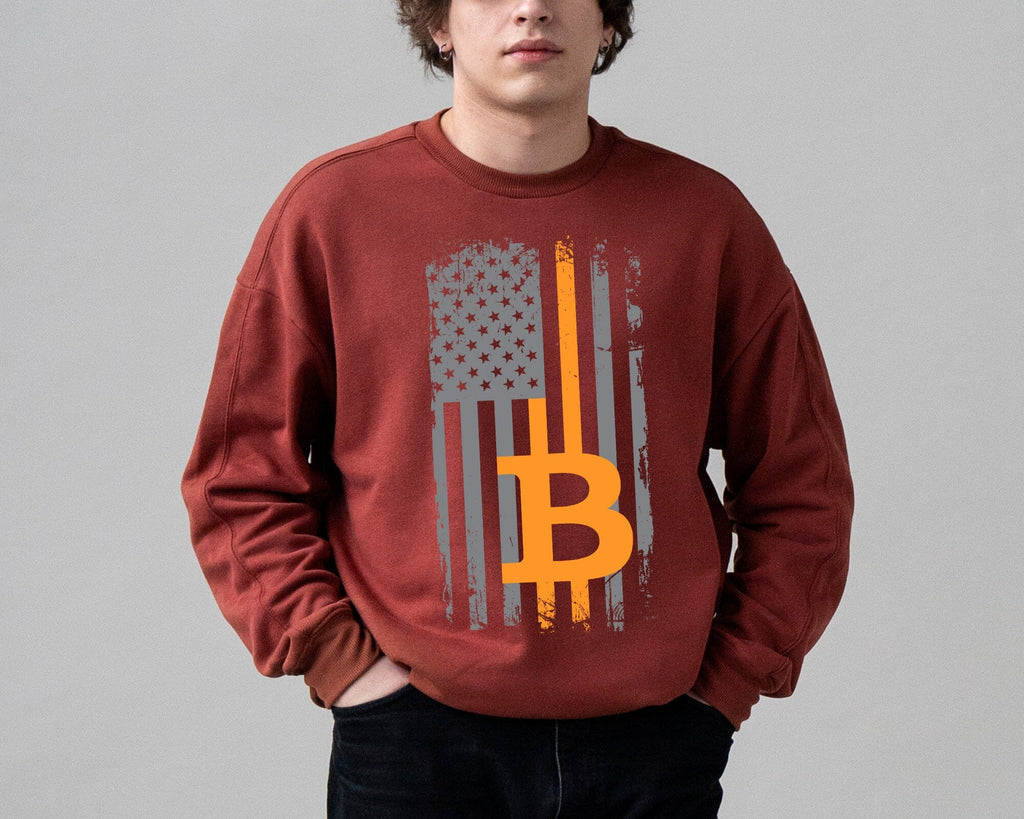 Bitcoin USA Flag Distressed Digital Currency Lover Vector T-shirt ...