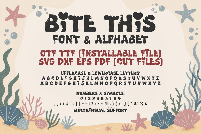 Bite This Shark Font | Funny Bite Font for Kids | Sea Life Ocean SVG ...