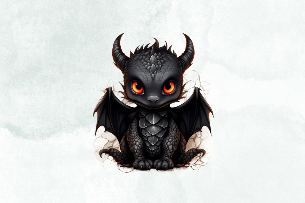 Black Angry Dragon Sublimation Clipart Bundle - So Fontsy