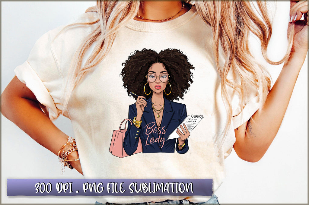 Black Boss Lady Girl Boss Lady Sublimation - So Fontsy