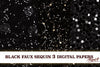 Black faux sequin digital paper / black digital paper - So Fontsy