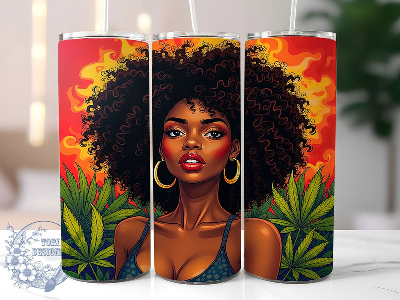 Black Girl Cannabis Queen Tumbler, Cannabis Queen Wrap, 20oz Tumbler ...