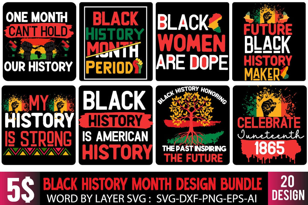BLack History SVG Bundle, Black History Month Every Month SVG Bundle ...