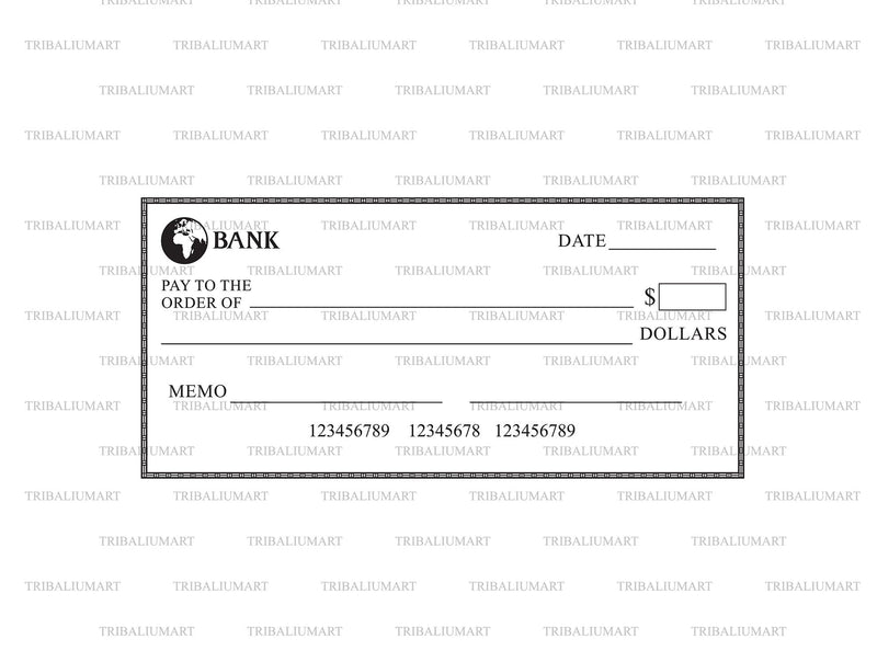Blank check (business cheque design). Cut files for Cricut. Clip Art ...