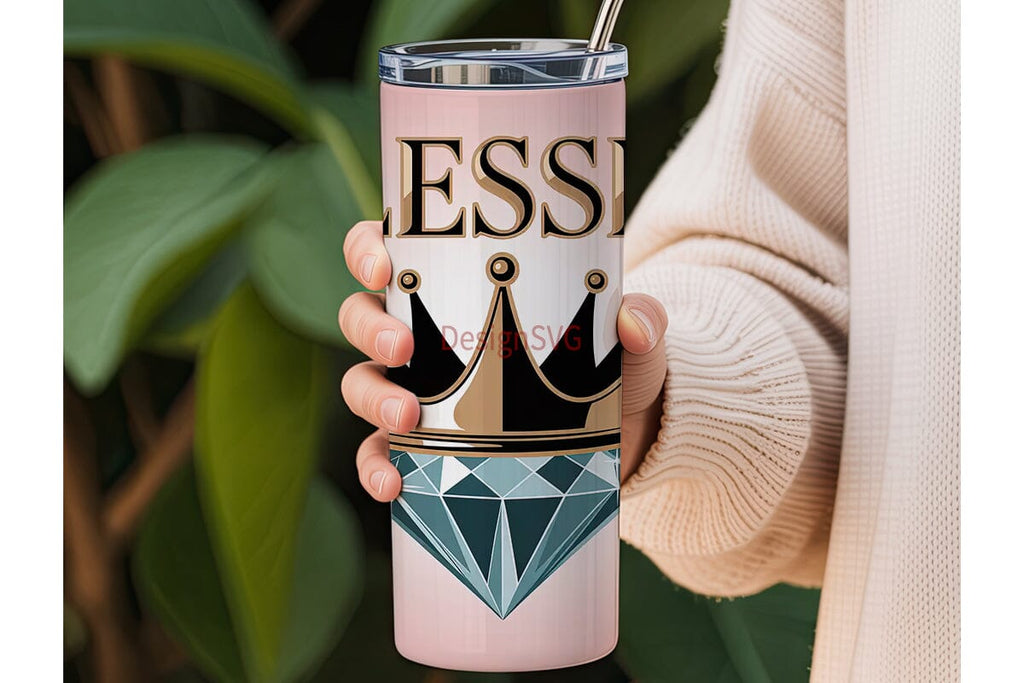 Blessed Crown & Diamond 20oz Tumbler - So Fontsy