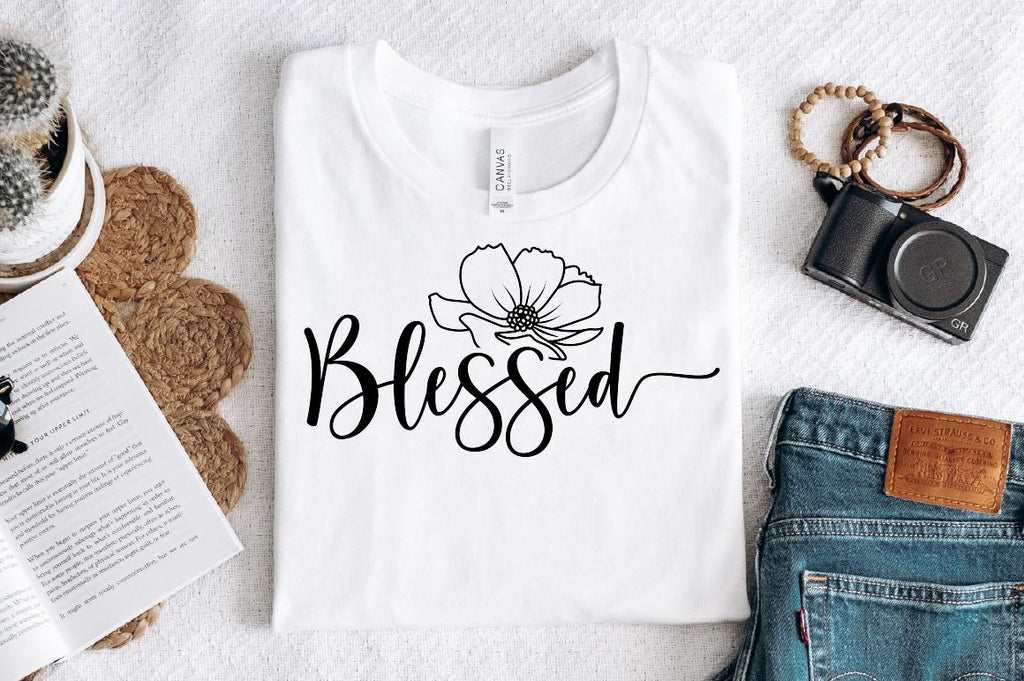 Blessed Sleeve SVG Design, Christian Sleeve SVG, Faith SVG Design ...