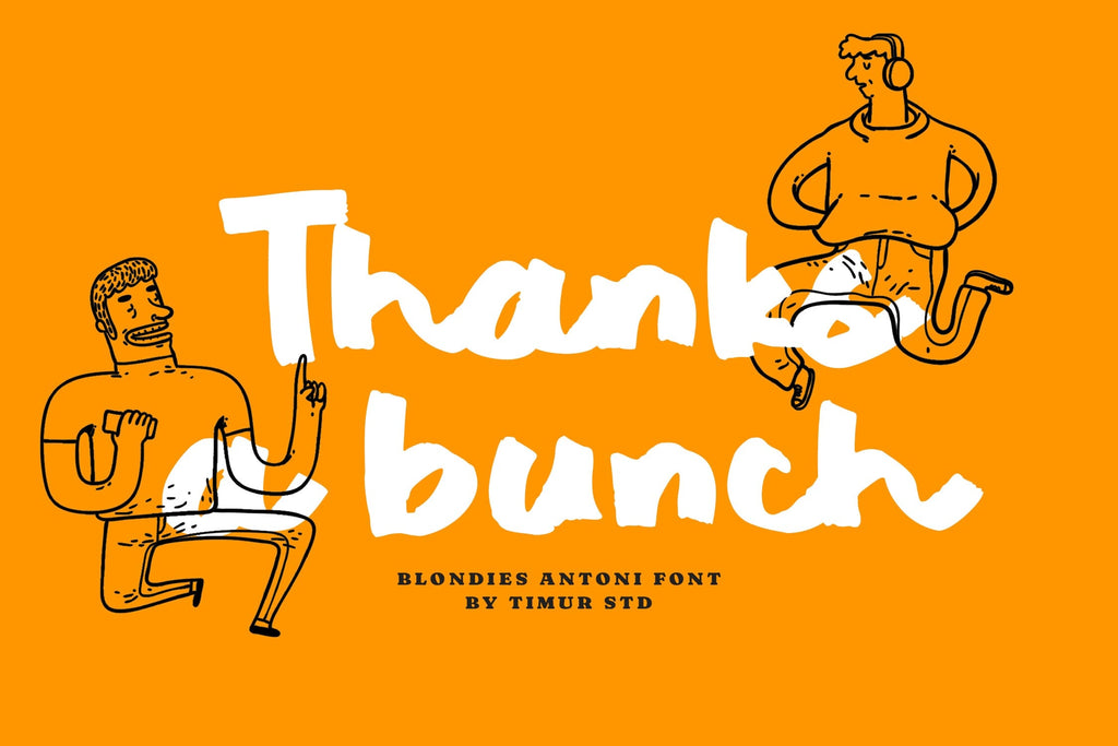 Blondies Antoni - Bold Handbrushed Font - So Fontsy