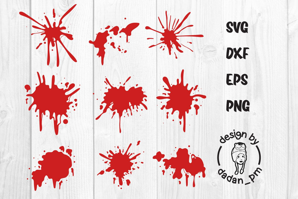 Blood Dripping and Paint Splashes SVG - So Fontsy