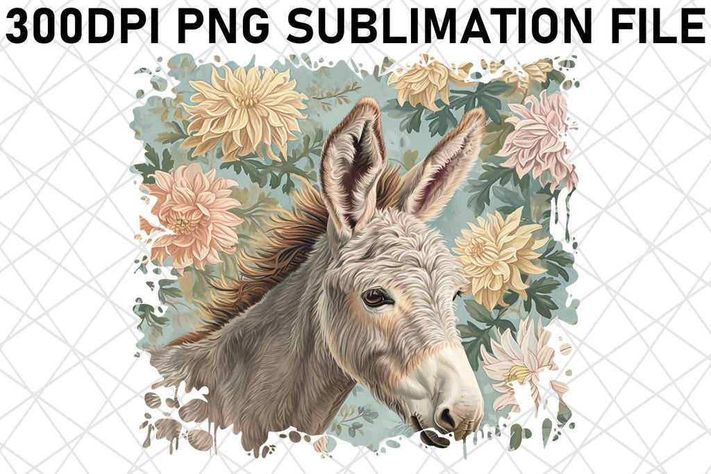 Blooming Farm Animal Sublimation Art - So Fontsy