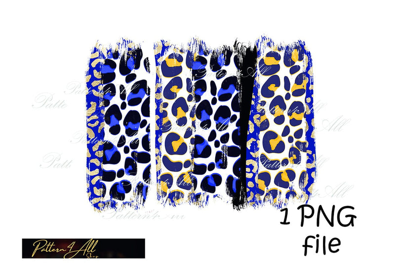 Blue Black Glitter Leopard Brush Strokes Brushstrokes Sublimation PNG ...
