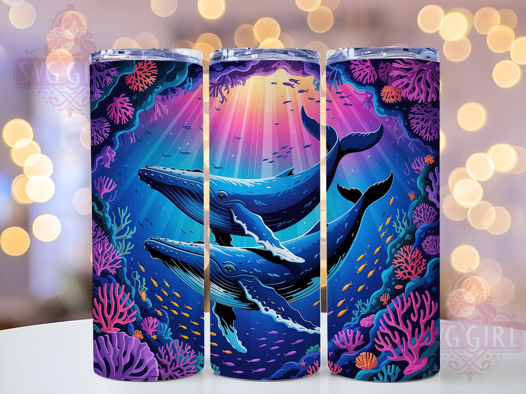 Blue Whale Mother and Baby Tumbler, Mother And Baby, Ocean Wrap ...