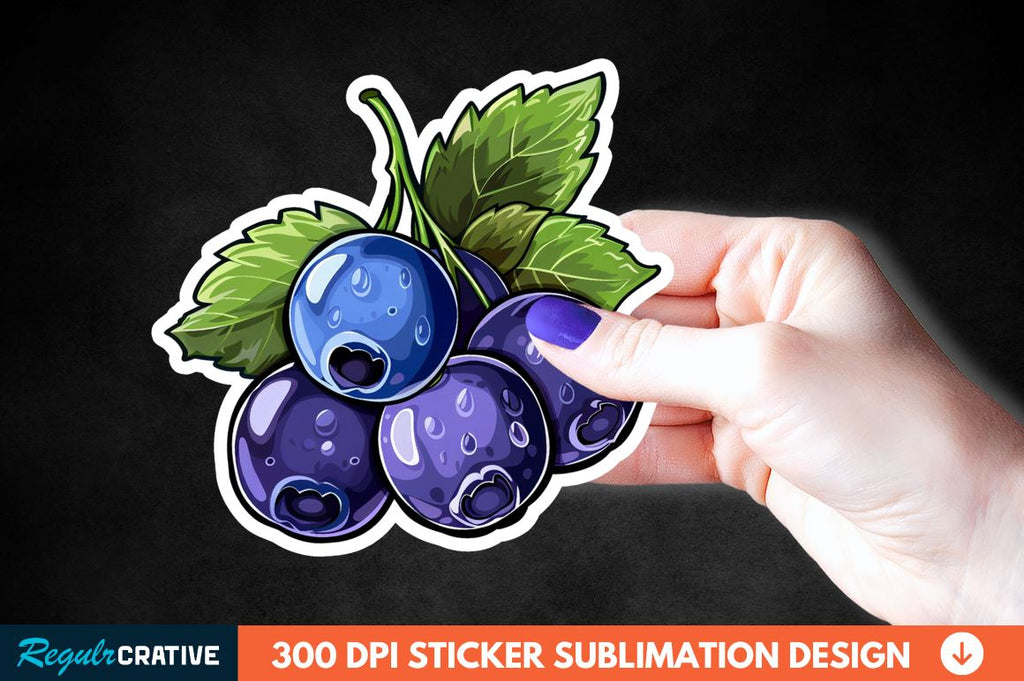 Blueberry Sticker Clipart - So Fontsy