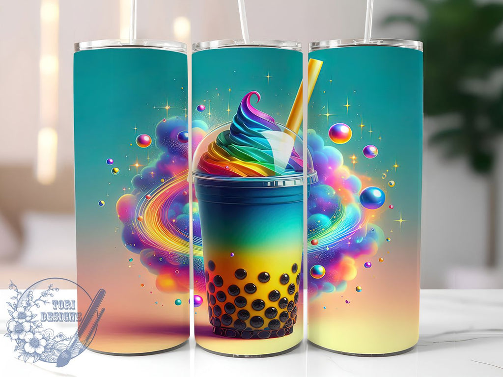 Boba Tea Bubble Drinkware 20oz Tumbler, Boba Tea Tumbler Wrap ...