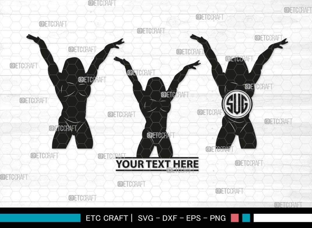Bodybuilder Monogram, Bodybuilder Silhouette, Bodybuilder Women SVG ...