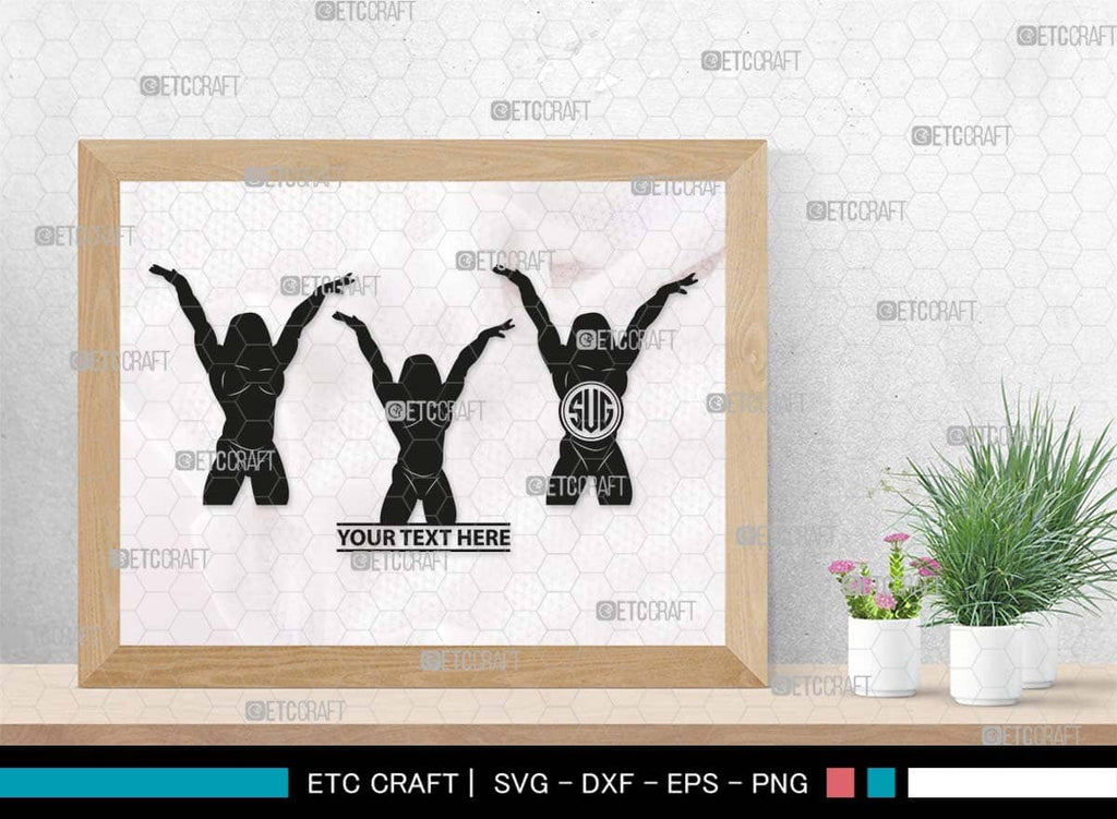 Bodybuilder Monogram, Bodybuilder Silhouette, Bodybuilder Women SVG ...