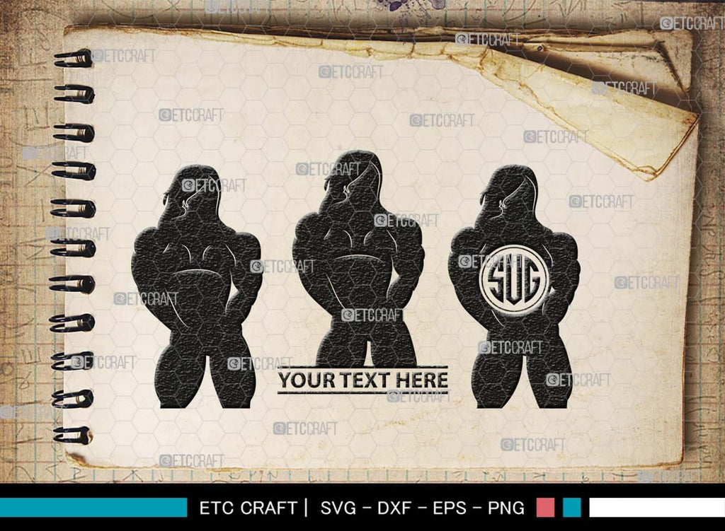 Bodybuilder Monogram, Bodybuilder Silhouette, Bodybuilder Women SVG ...