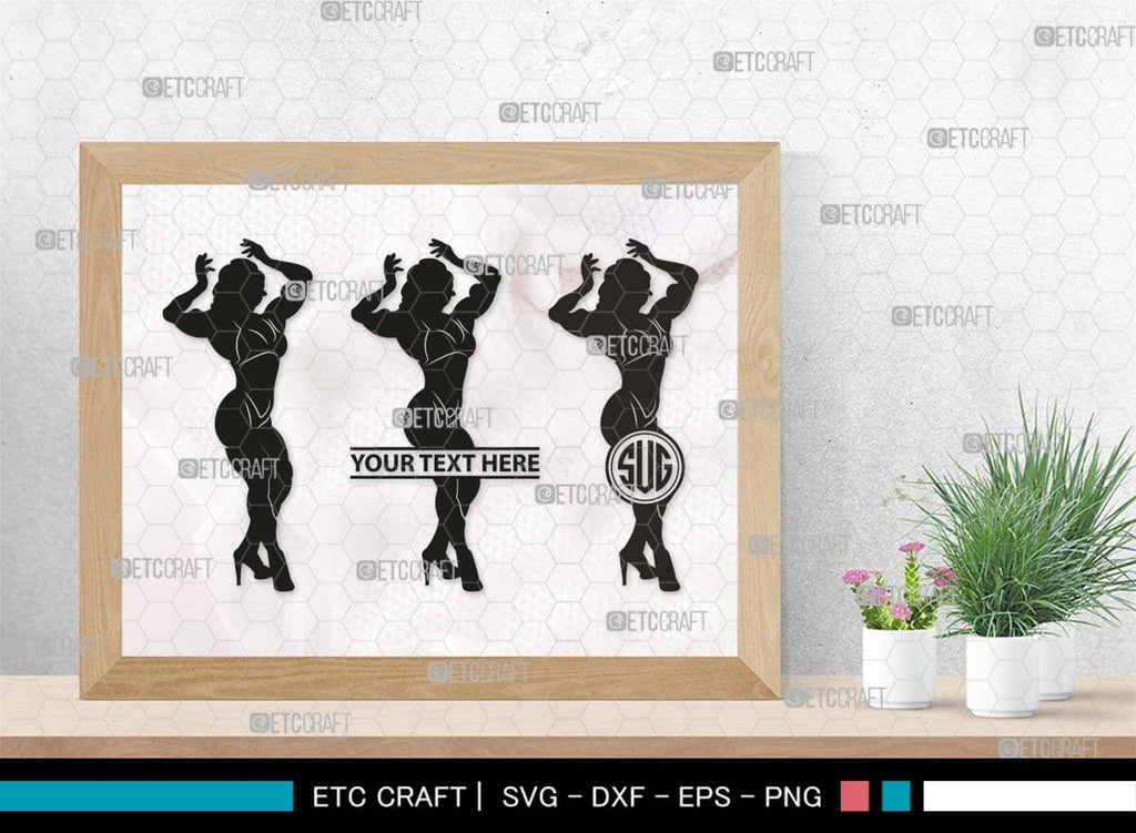 Bodybuilder Monogram, Bodybuilder Silhouette, Bodybuilder Women SVG ...