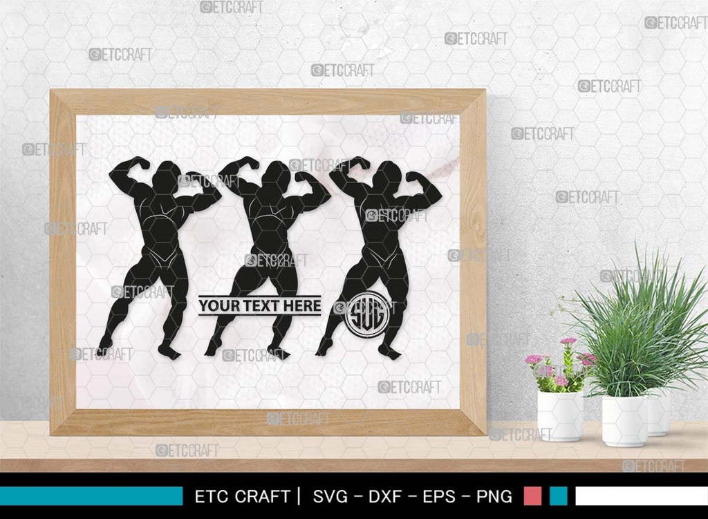 Bodybuilder Monogram, Bodybuilder Silhouette, Bodybuilder Women SVG ...