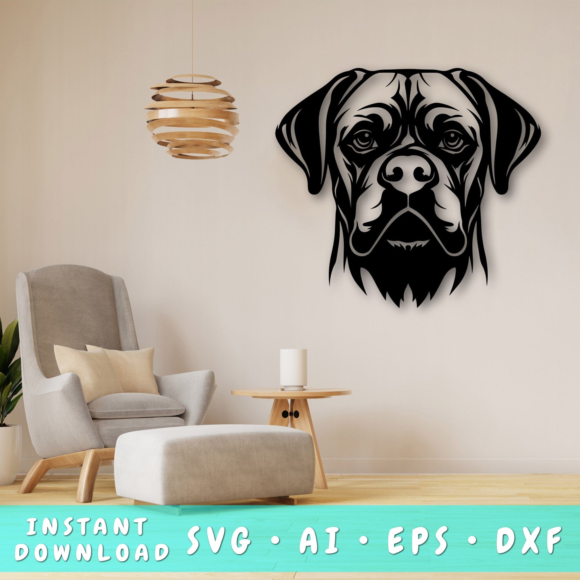 Boerboel Laser SVG Cut File, Boerboel Glowforge File, Boerboel DXF ...