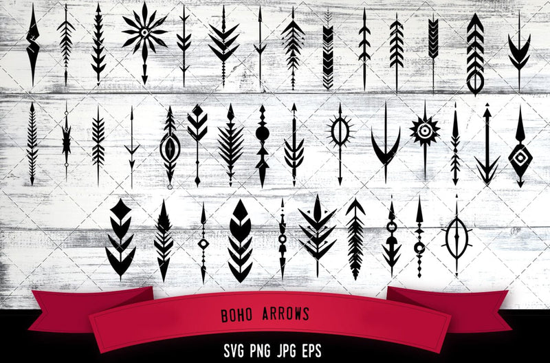 Boho Arrows Vector Bundle - JPG, SVG, PNG, EPS - Digital Download with ...