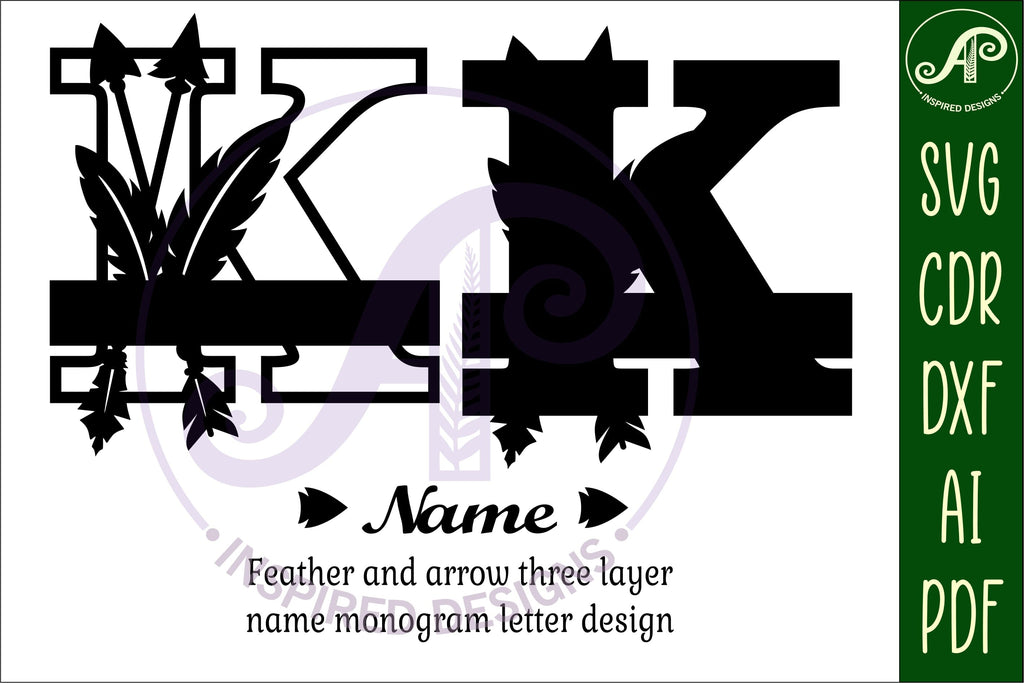 Boho Capital Monogram Letter K SVG - So Fontsy