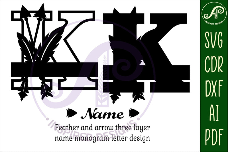 Boho Capital Monogram Letter K SVG - So Fontsy