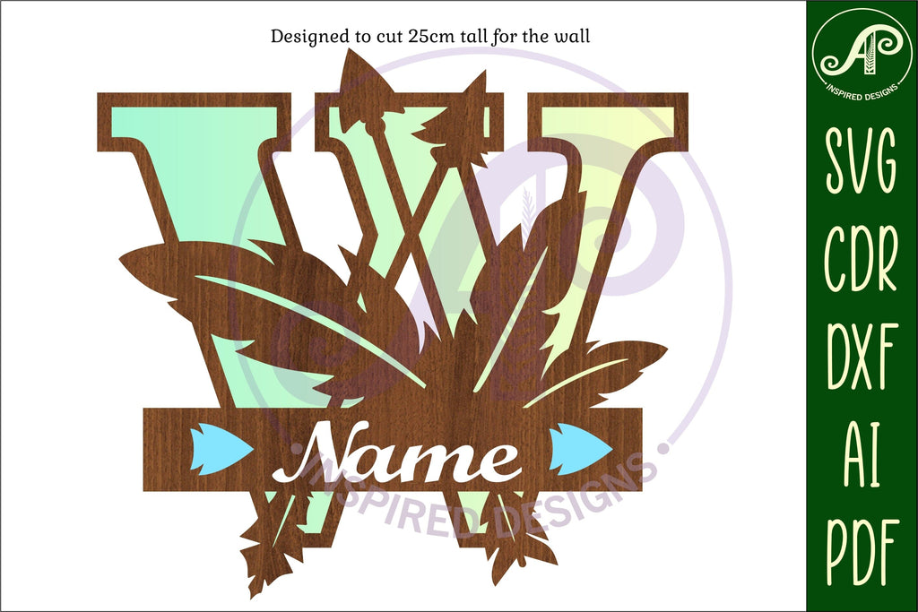 Boho Capital Monogram Letter W SVG - So Fontsy